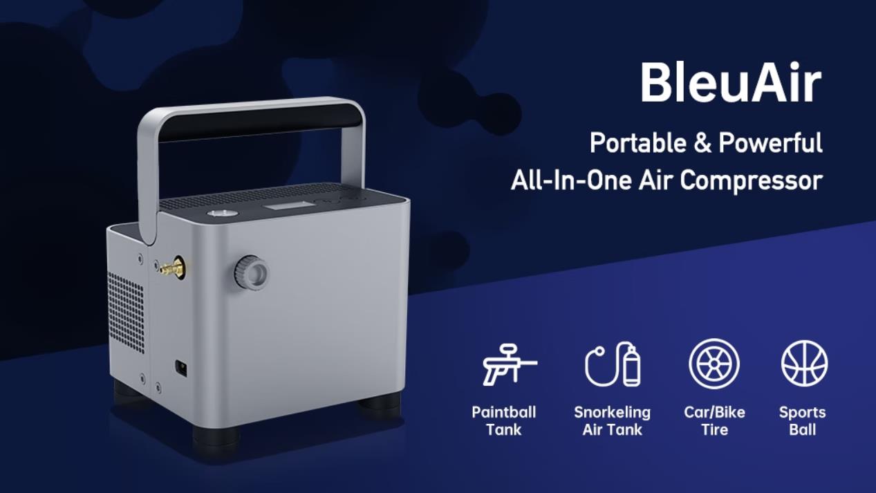 BleuAir: Portable & Powerful All-In-One Air Compressor - Backercrew