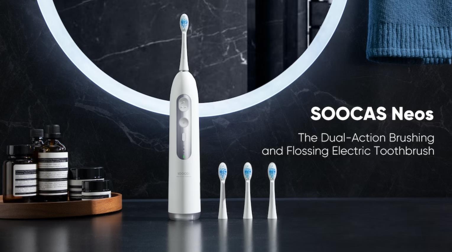 SOOCAS Neos | 2-in-1 Brushing & Flossing Electric Toothbrush - Backercrew