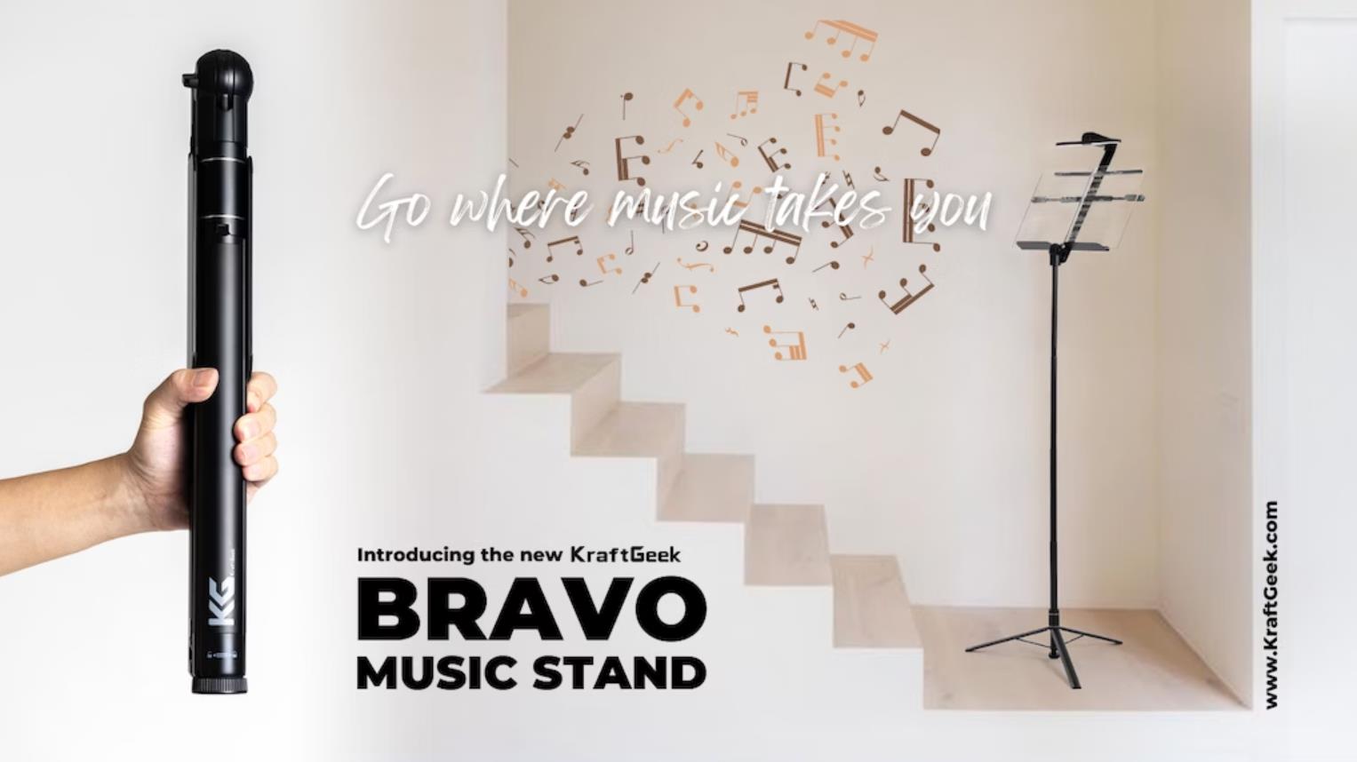 Bravo Stand: No Assembly Compact Foldable Music Stand - BackerCrew