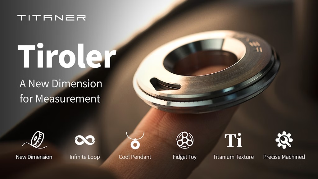 Tiroler Exquisite Titanium Curve Measure Ring On Fingertips Backercrew
