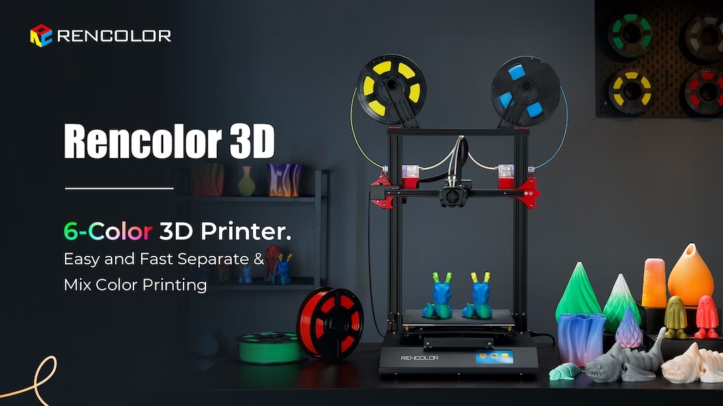 6-Color 3D Printer. Easy, Fast Separate & Mix Color Printing - Backercrew