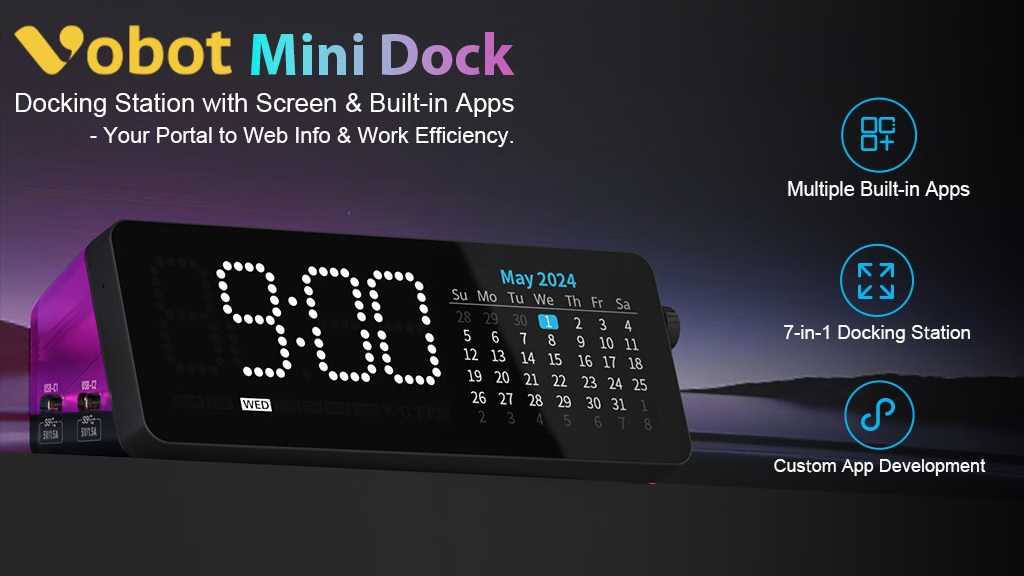 Vobot Mini Dock: Docking Station w/ Screen & Built-in Apps - Backercrew
