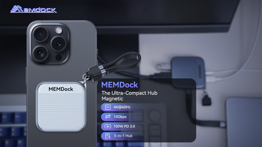 MEMDock: The Ultra-Compact Magnetic USB-C Hub - BackerCrew