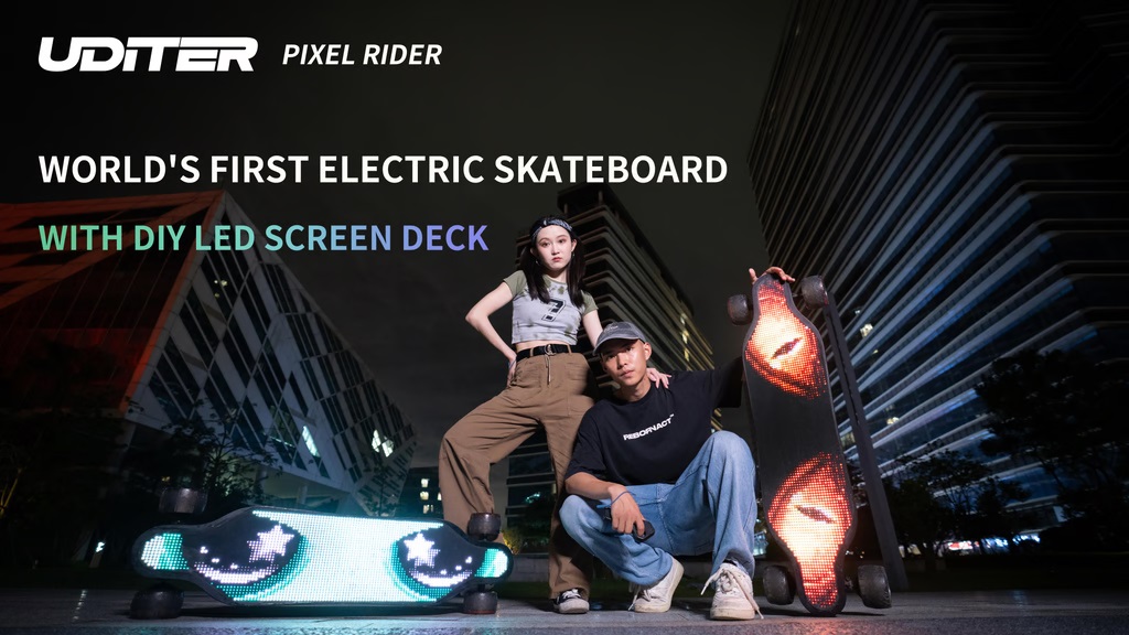 World’s First Electric Skateboard with DIY LED Screen Deck - Backercrew