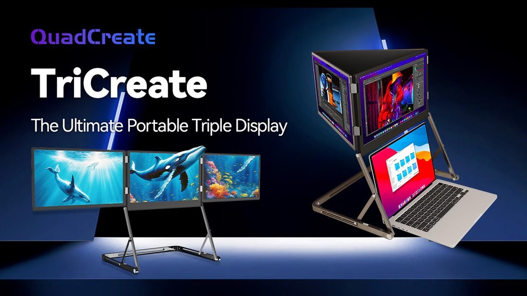 TriCreate Triple-Screen Display – Next-Gen Efficiency Boost - Backercrew
